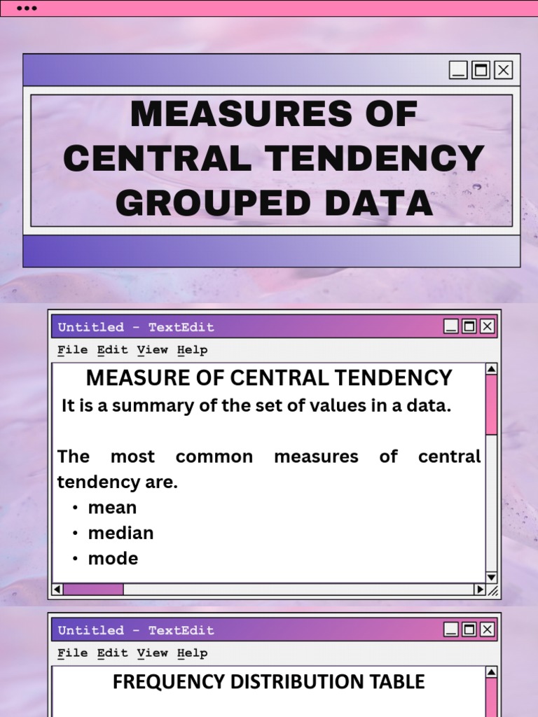 MCT Grouped Data | PDF | Mean | Mode (Statistics)