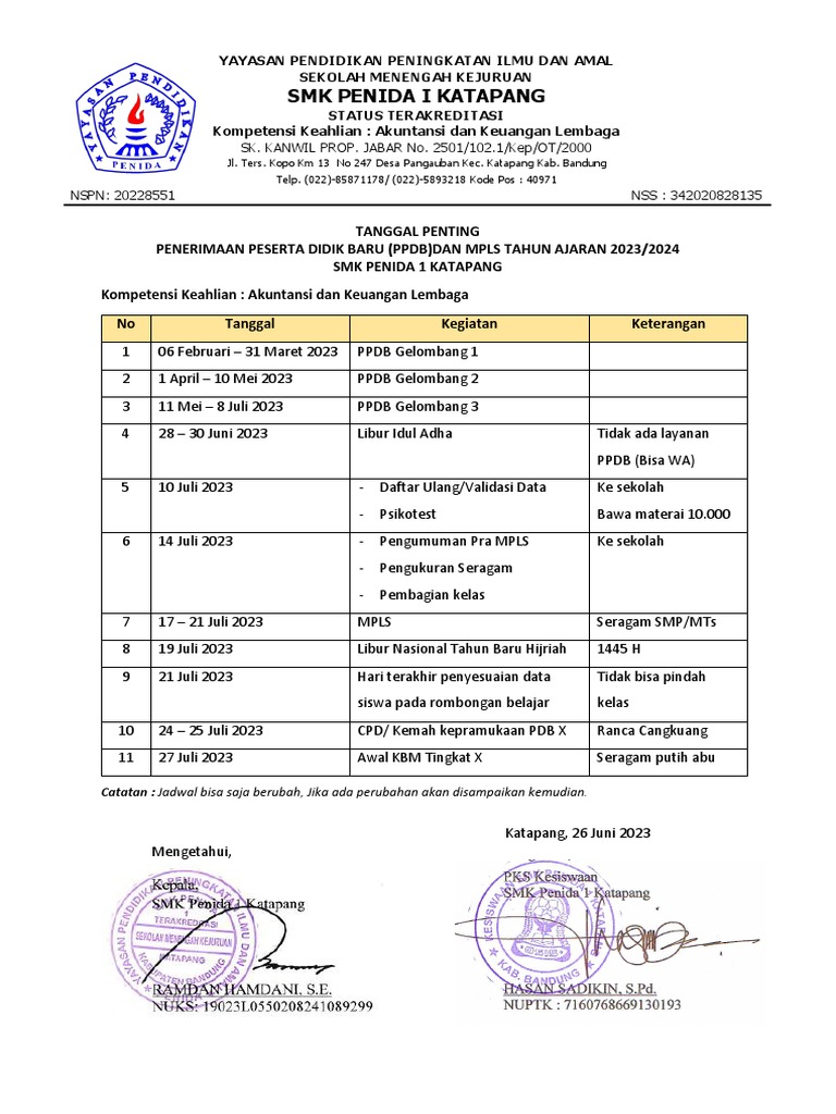 Tanggal Penting PPDB - Mpls SMK Penida 1-23-24-1 | PDF