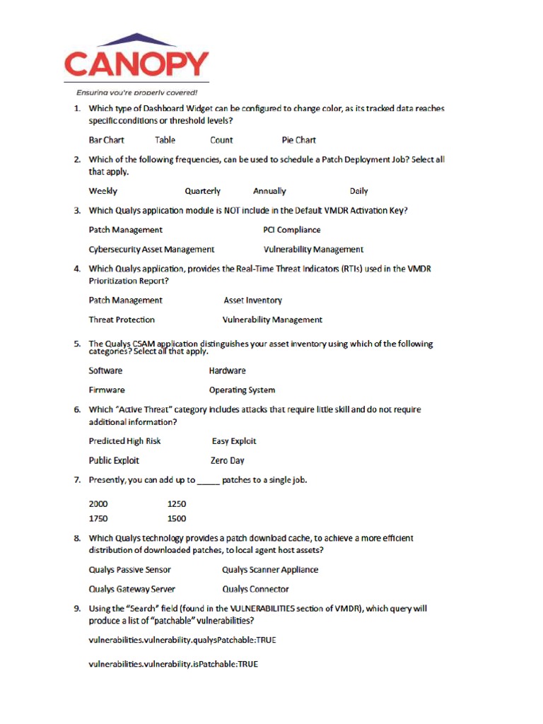 Qualys Exam Questions | PDF