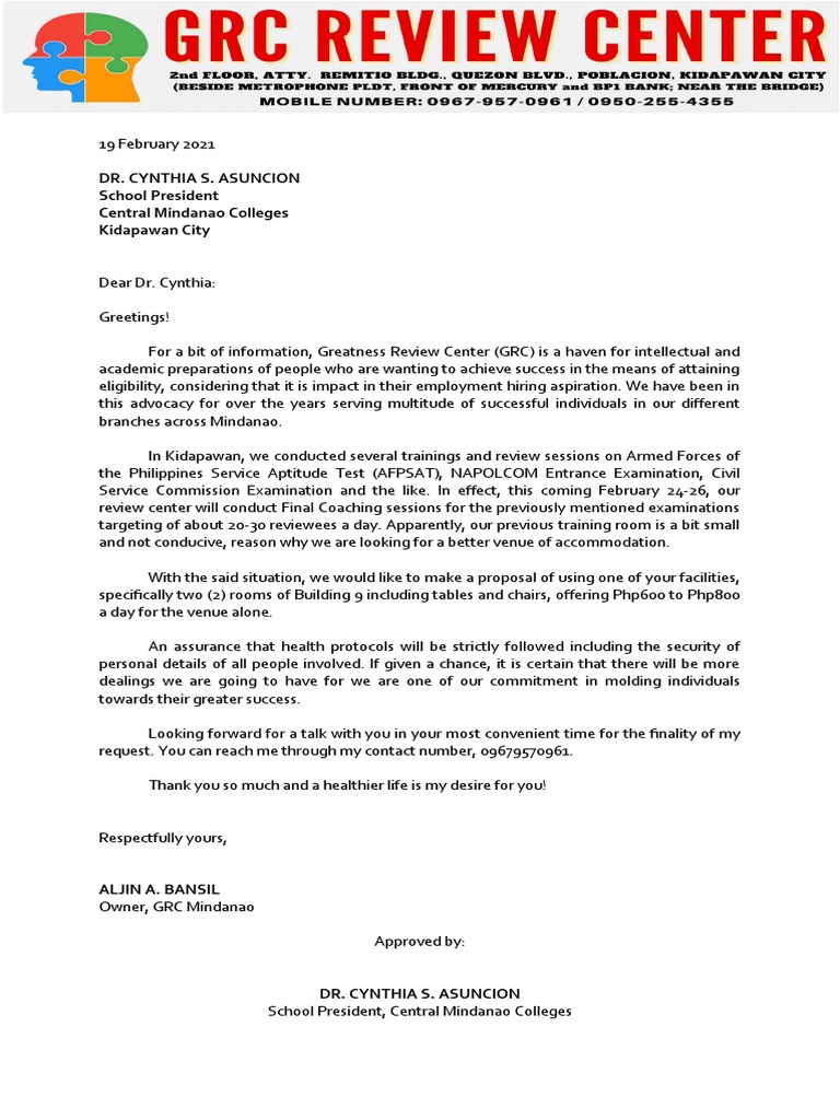 Proposal Letter For CMC | PDF