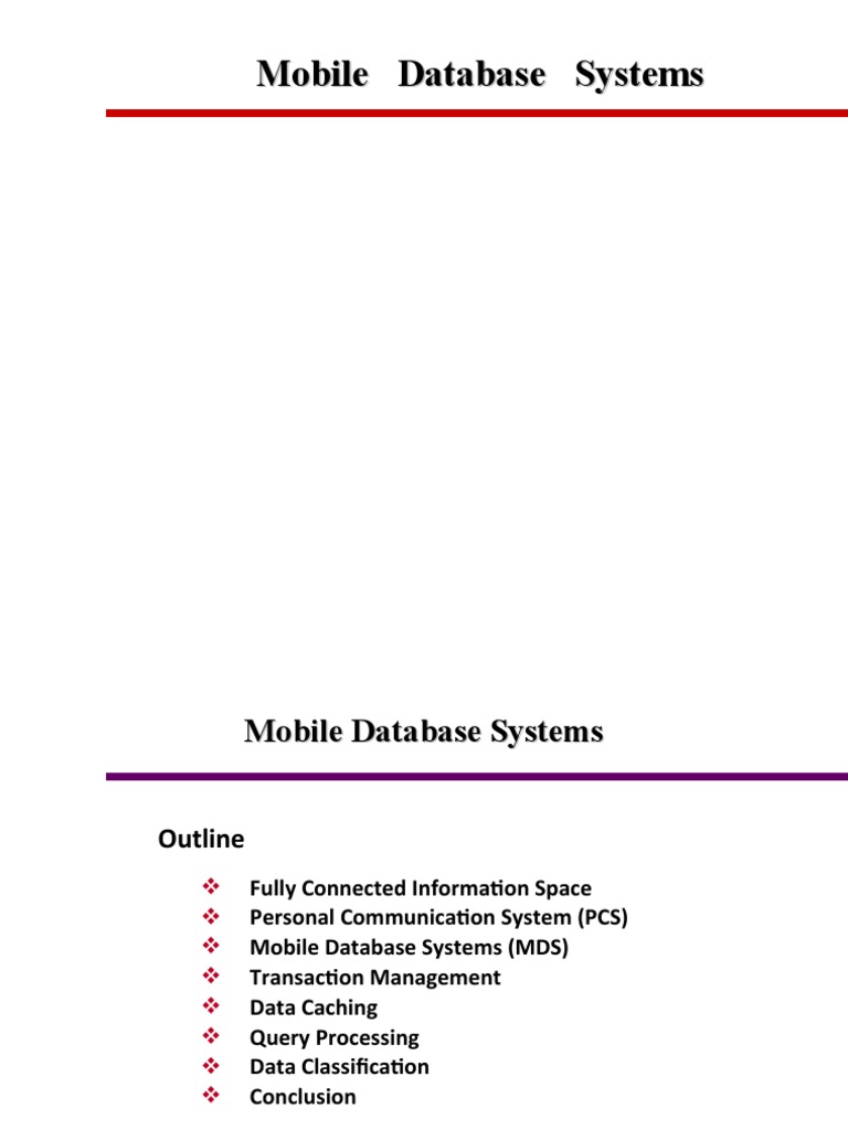 Lecture 2 1 Mobile Database | PDF | Cellular Network | Databases