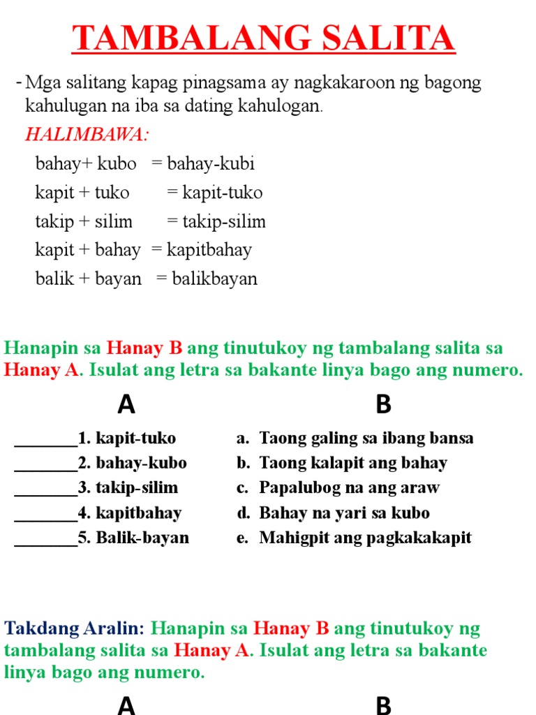 w4 Fil Tambalang Salita | PDF