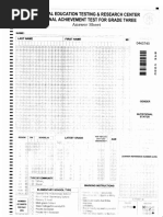 RAM Answer Sheet for Grade Levels | PDF
