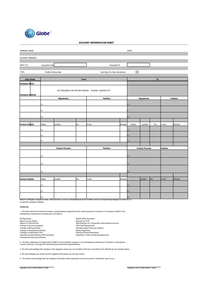 AIS FORM Updated | PDF | Mobile Phones | Service Industries