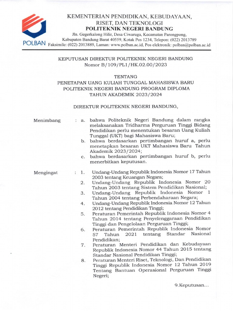 SK Ukt Maba 2023 Polban | PDF