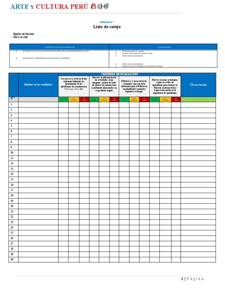CVII-UdA3-ACT1-LISTA DE COTEJO COMPETENCIAS TRANSVERSALES | PDF | Aprendizaje | Modificación de ...