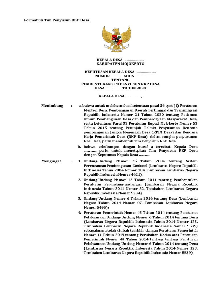 Format RKP Desa 2024 | PDF
