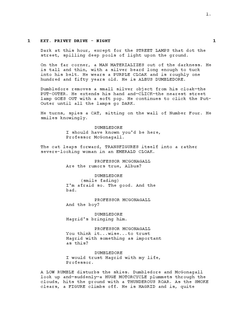 HARRY - POTTER - AND - THE - SORCERER - S - STONE Script | Download ...