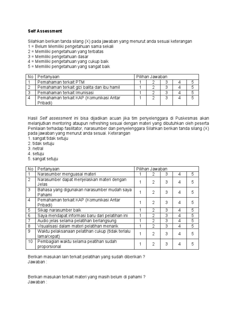 Self Assessment | PDF