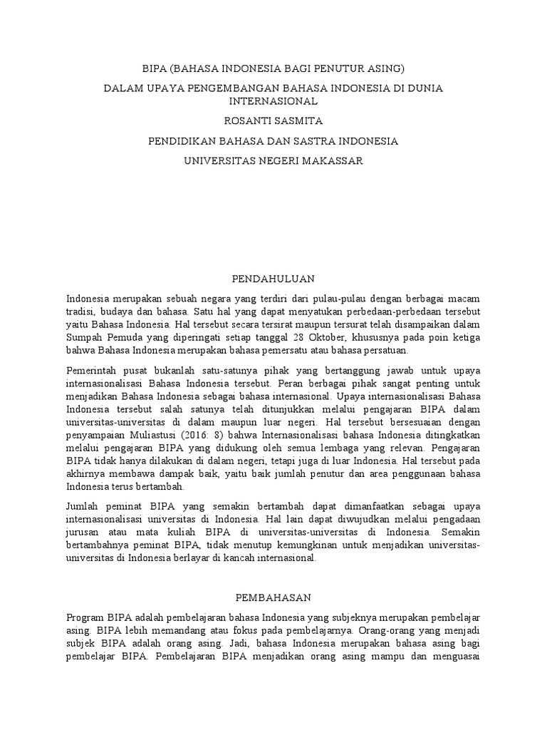 Artikel BIPA | PDF | Seni & Disiplin Bahasa