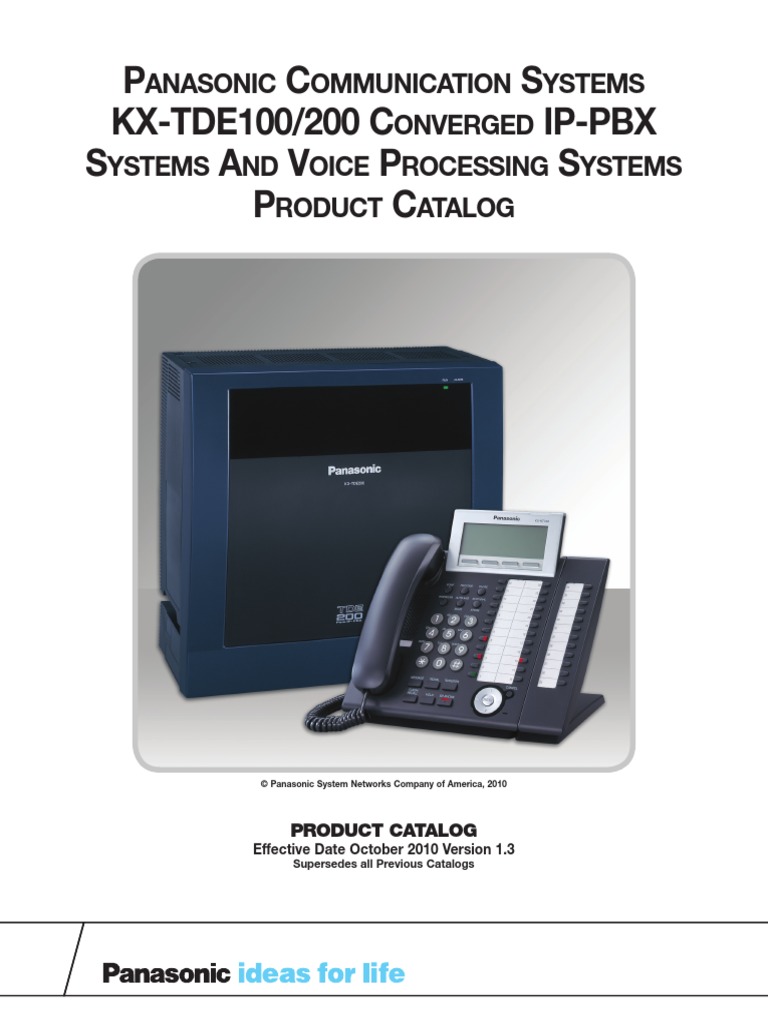Panasonic KX-TDE100/200 Catalog | PDF | Telephone | Voicemail