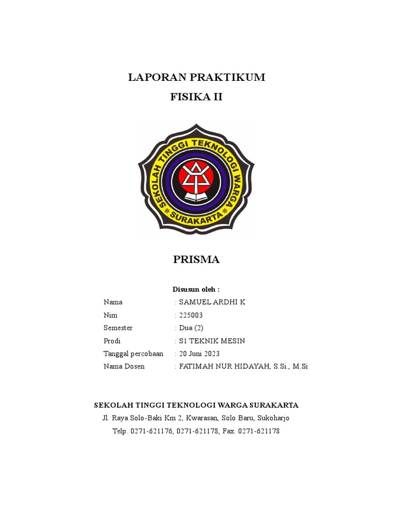Laporan Praktikum Prisma Samuel 225003 | PDF