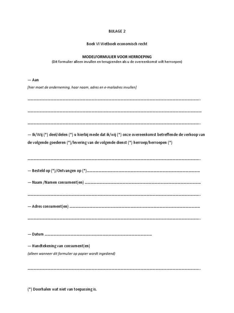 Formulier Herroeping | PDF
