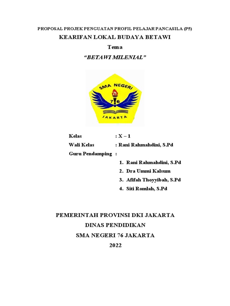PROPOSAL P5 X.1 Betawi Milenial 2 Print | PDF