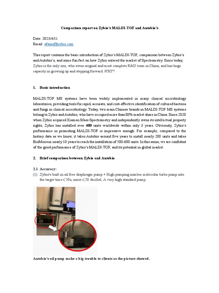 Basic Comparison On MALDI-TOF With Autobio's | PDF | Mass Spectrometry ...