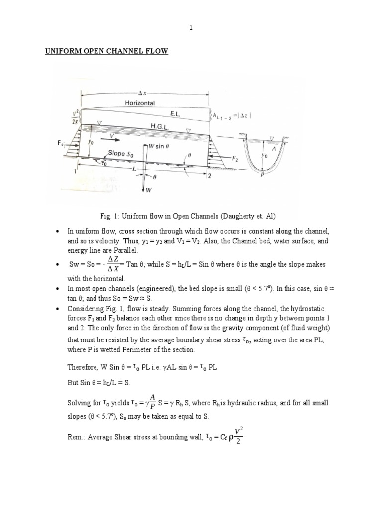 Uniform Flow in Open Channels Economical Sections | PDF | Chemical ...
