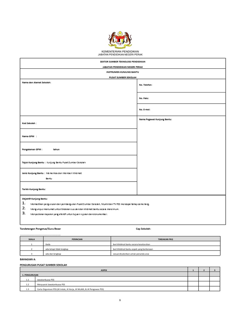 Instrumen Kunjung Bantu PSS - 2023 - V1 | PDF