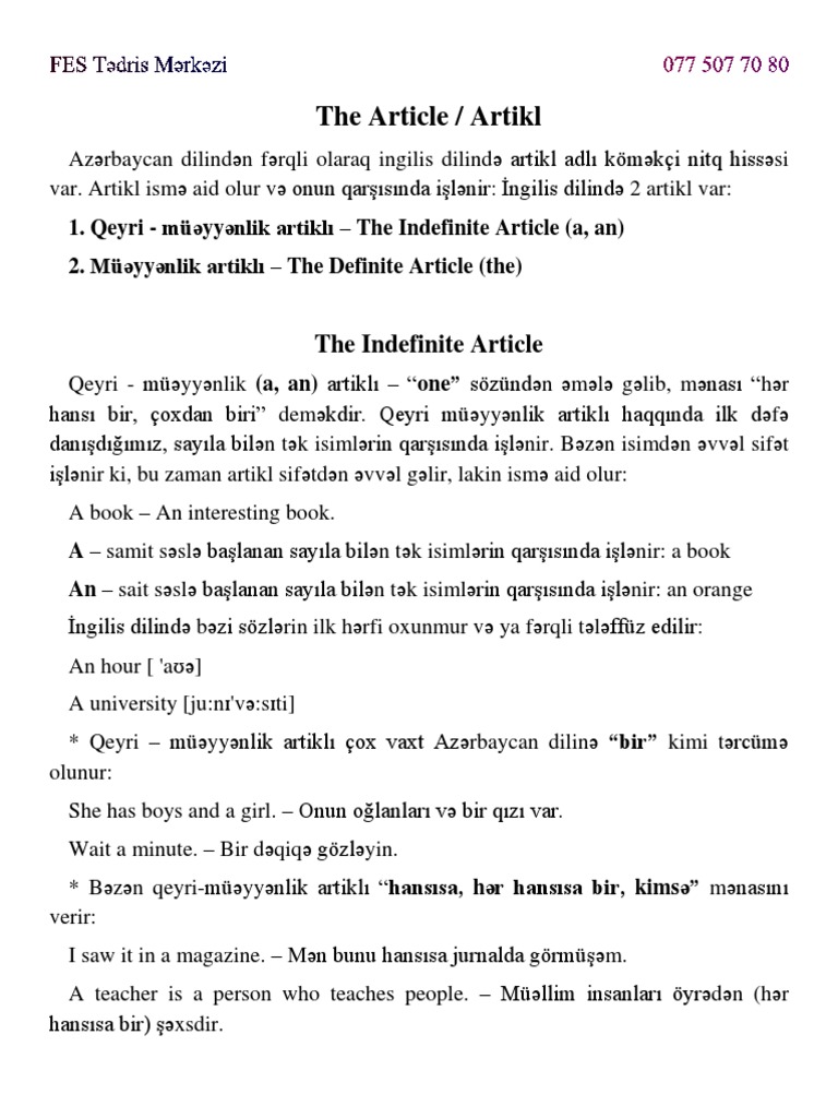 Article - Grammar | PDF
