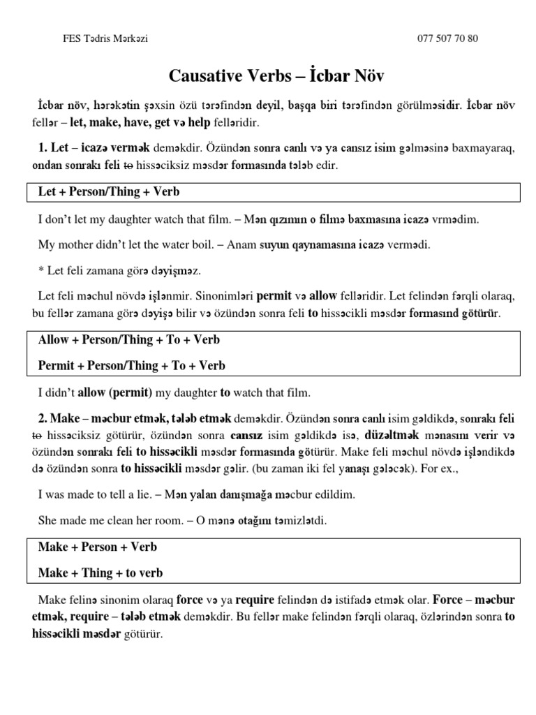 Causative Verbs | PDF