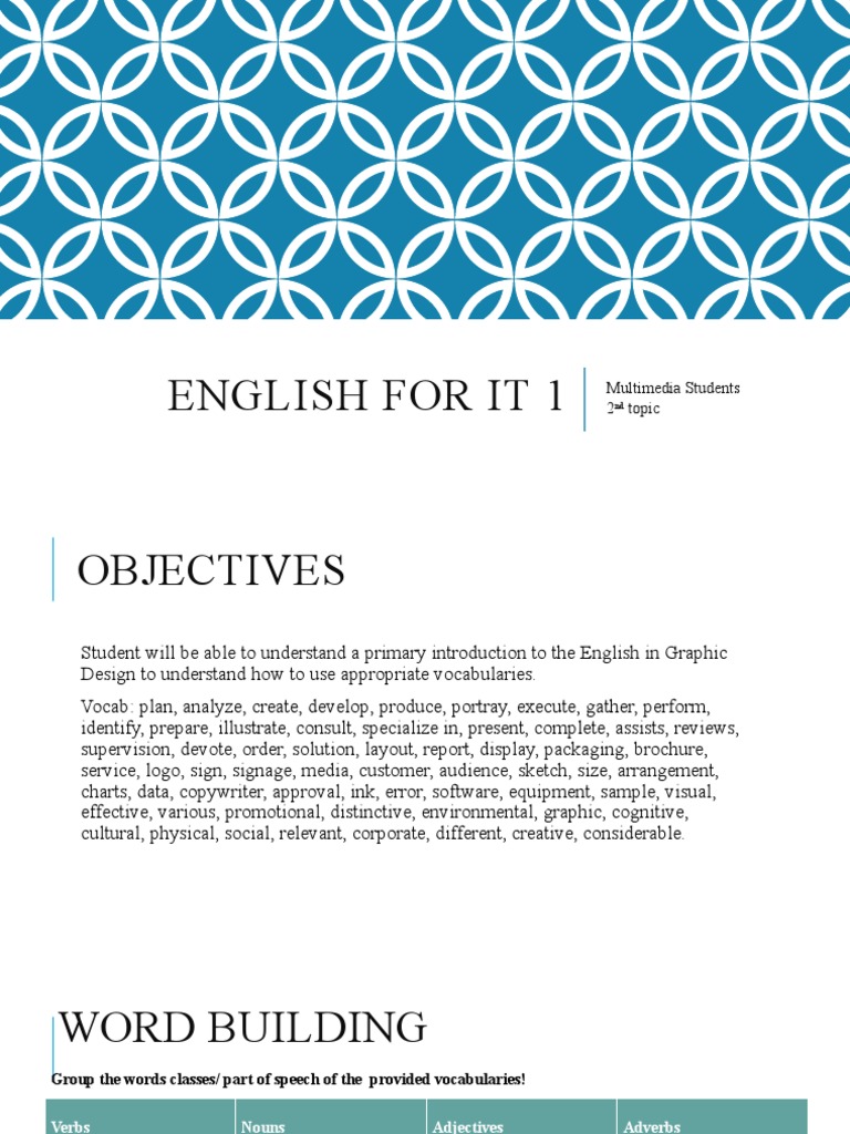 English For IT 1 TMD 2nd Topic | PDF | Graphic Design | Graphics