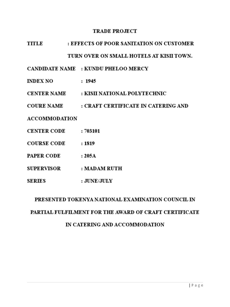 Trade Project | Download Free PDF | Wash | Sanitation