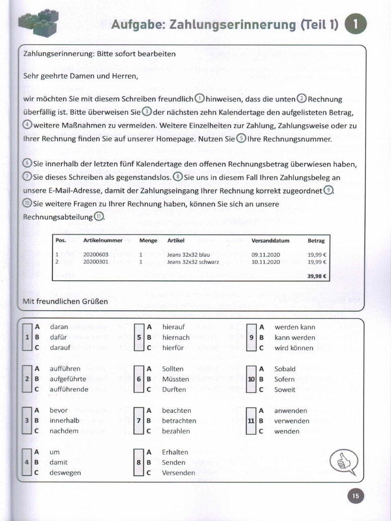 Sprachbausteine B2 7 Texte - 1-1 | PDF