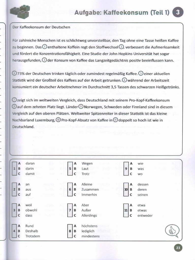Sprachbausteine B2 7 Texte - 3-3 | PDF