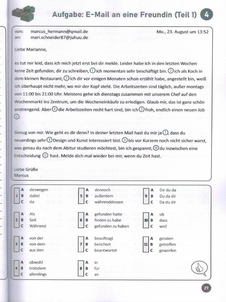 Sprachbausteine B2 7 Texte_4-4 | PDF