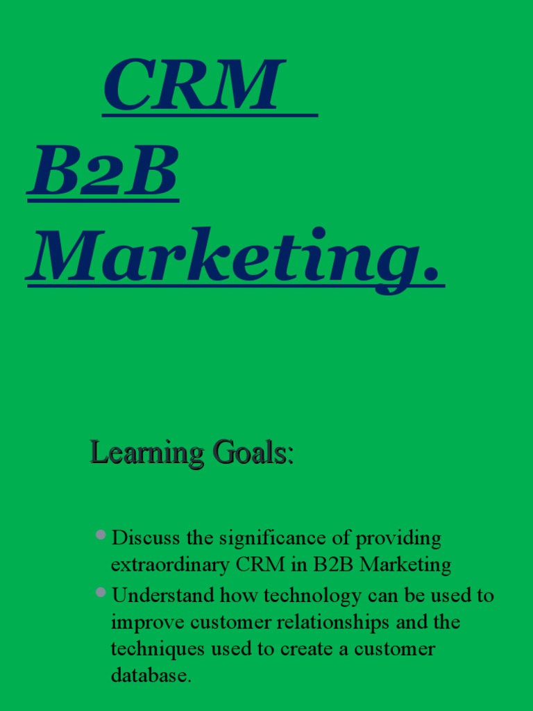 CRM Unit Ii B2B | PDF | Customer Relationship Management | Consumer Behaviour