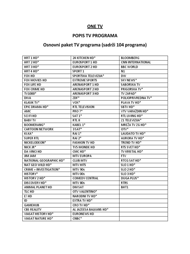 One TV Program Overview and Packages | PDF | Broadcasting Companies Of ...