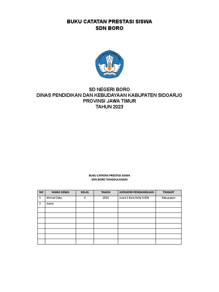 Laporan Prestasi Siswa | PDF