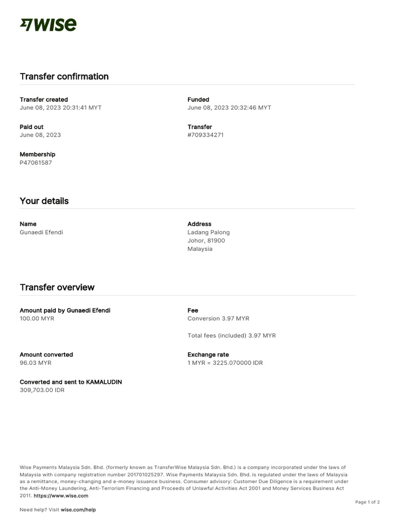 Wise Transaction Invoice Transfer 709334271 1218899204 Id | PDF | Banks ...