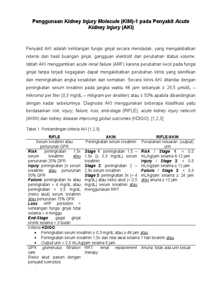 Penggunaan KIM-1 Pada Penyakit AKI | PDF