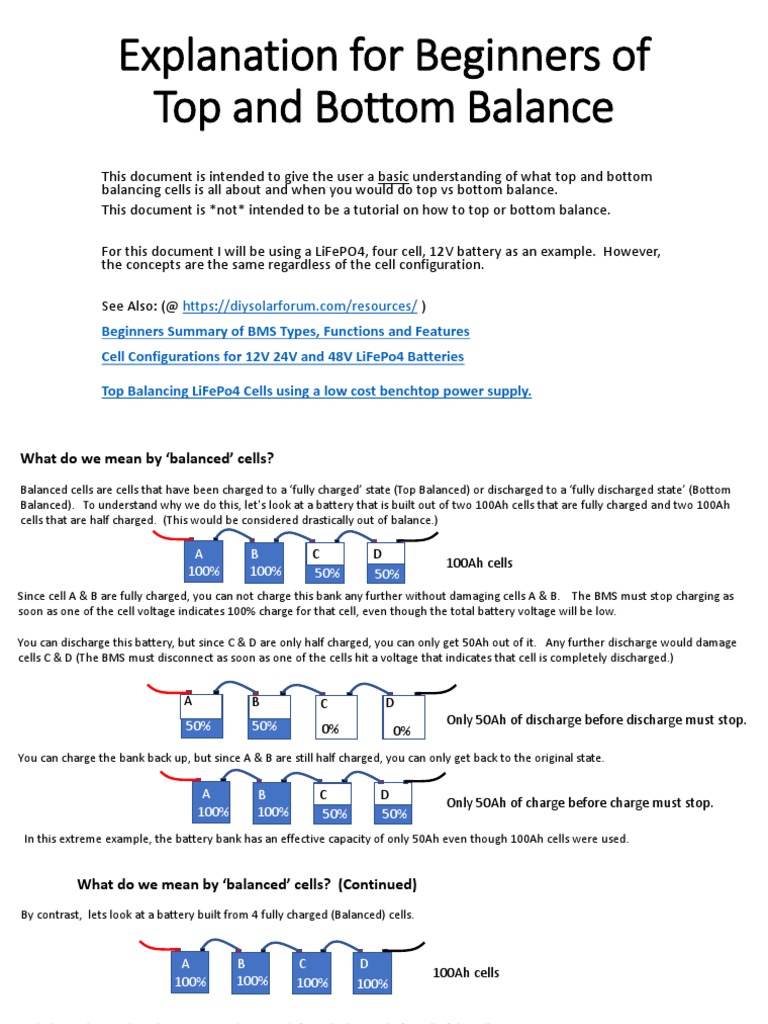 Understanding Top vs Bottom Balancing | PDF | Voltage | Series And ...