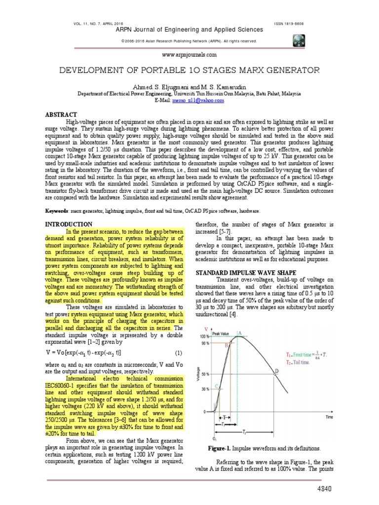 Marx Generator Calculations | PDF | Capacitor | Electrical Network