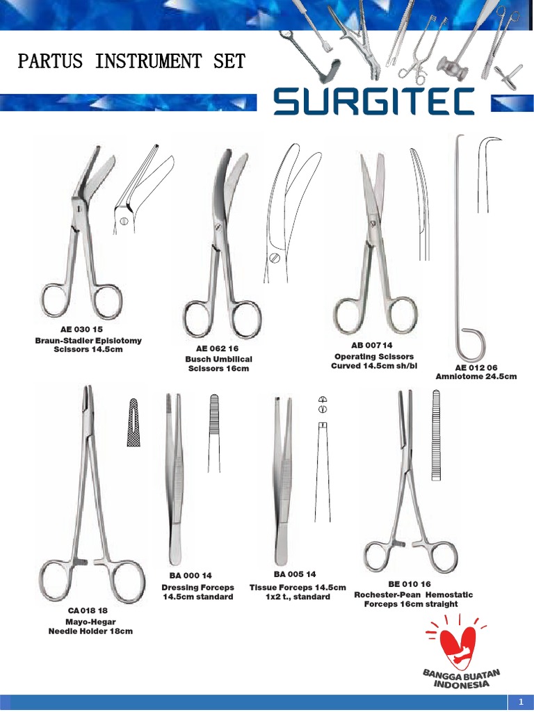 MED8 15 - Brosur Dan Spek Partus Instrument Set | PDF | Medical Equipment
