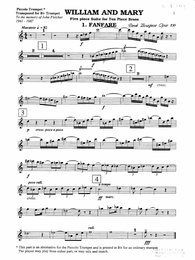 Bourgeois - William and Mary - Parts | PDF | Notation | Sound