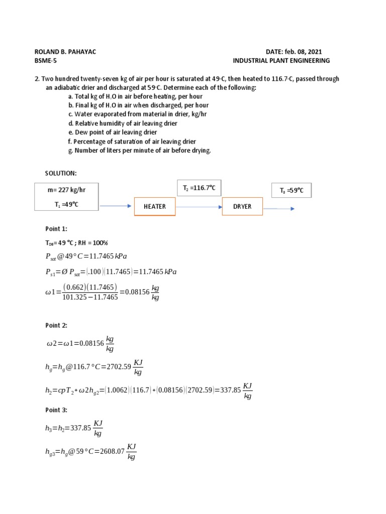 2nd Assignment Sa Ipe 2 | PDF | Humidity | Chemistry