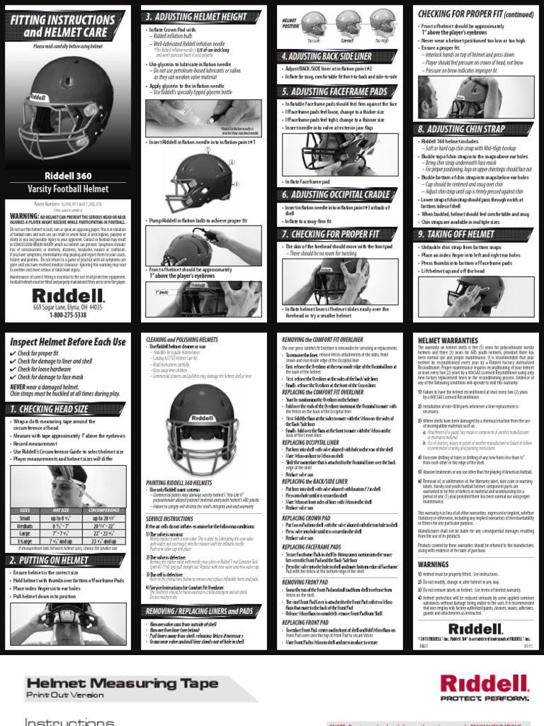 Fitting Instructions and Helmet Care | PDF | Nature