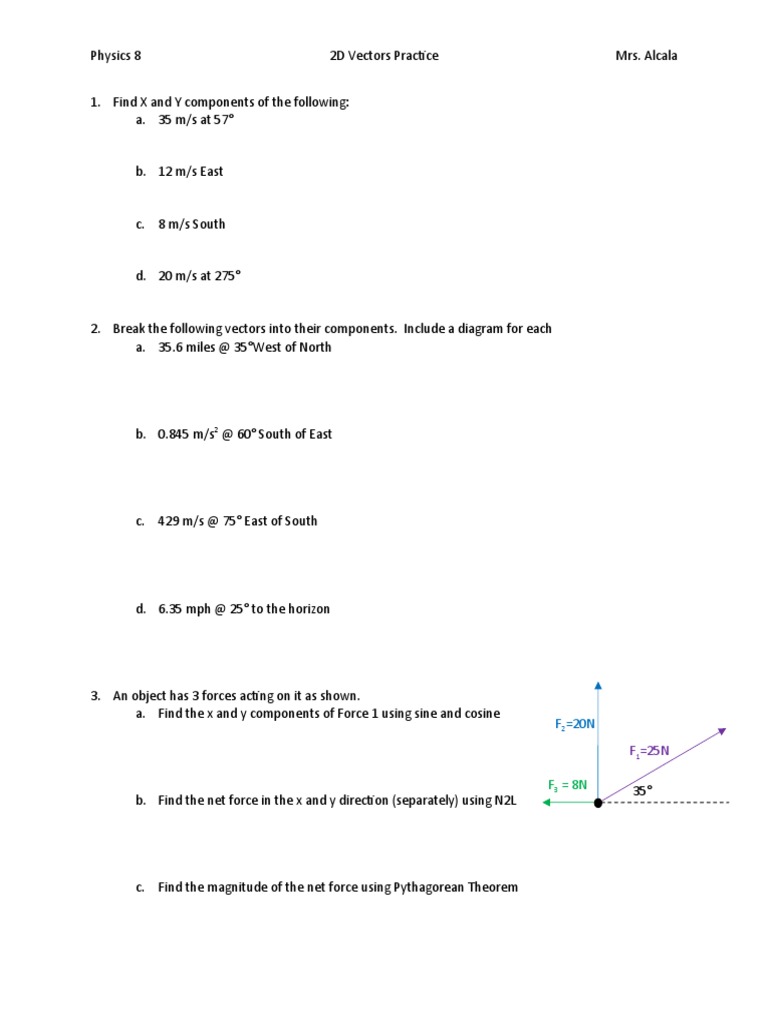 DLhw21 - 2D Forces Practice | PDF