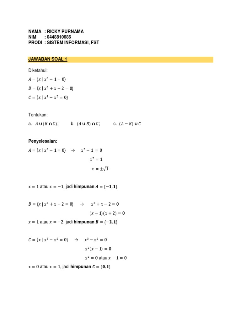 Tugas 1 Kalkulus | PDF