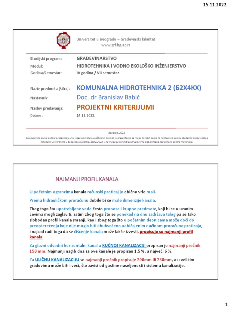 KH2 - 06.cas - Projektni Kriterijumi | PDF