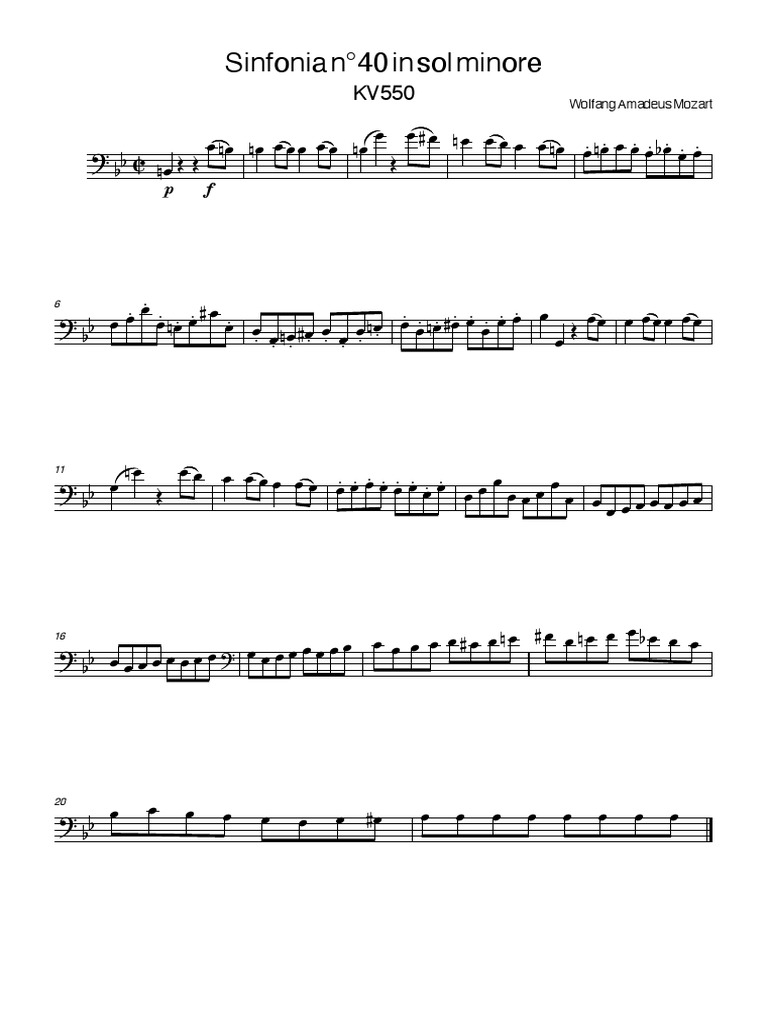 Sinfonia N°40 in Sol Minore Inizio | PDF