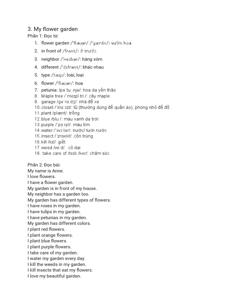 3. My flower garden | PDF