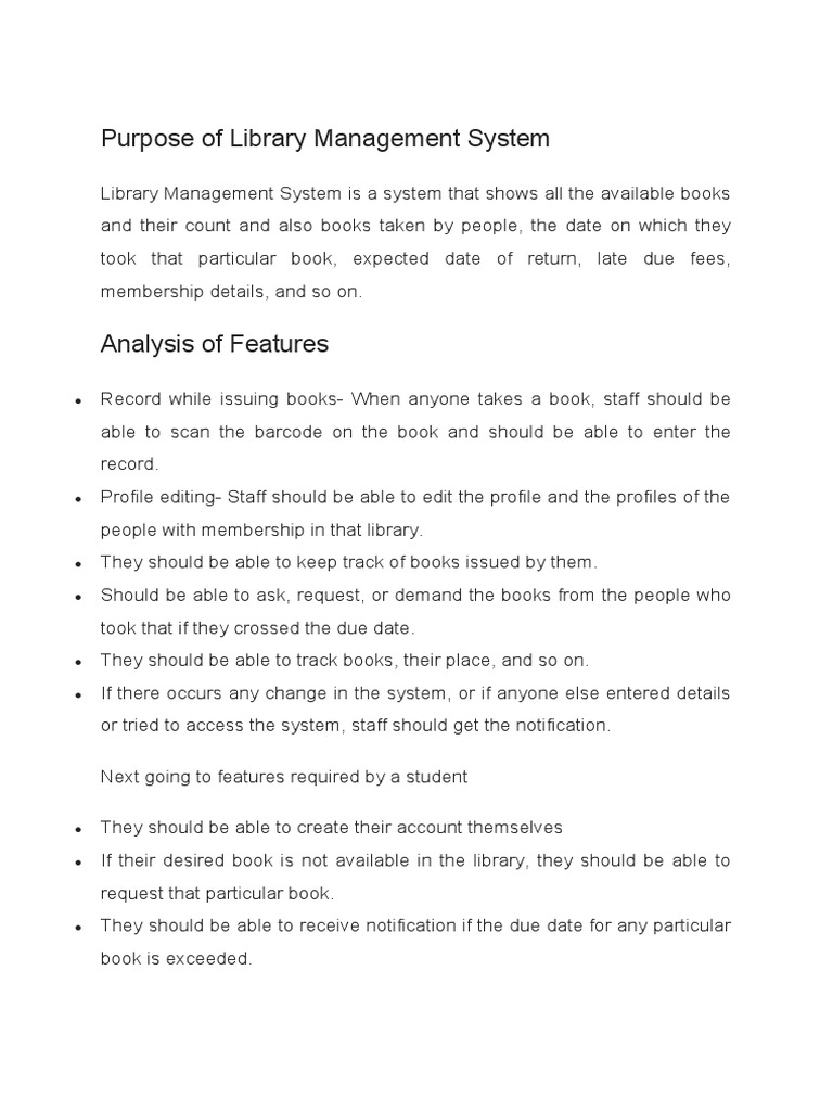 Library Management System Features | PDF | Spotify | Mobile App
