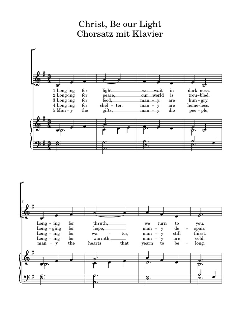 Christ Be Our Light Chorsatz Mit Klavier | PDF