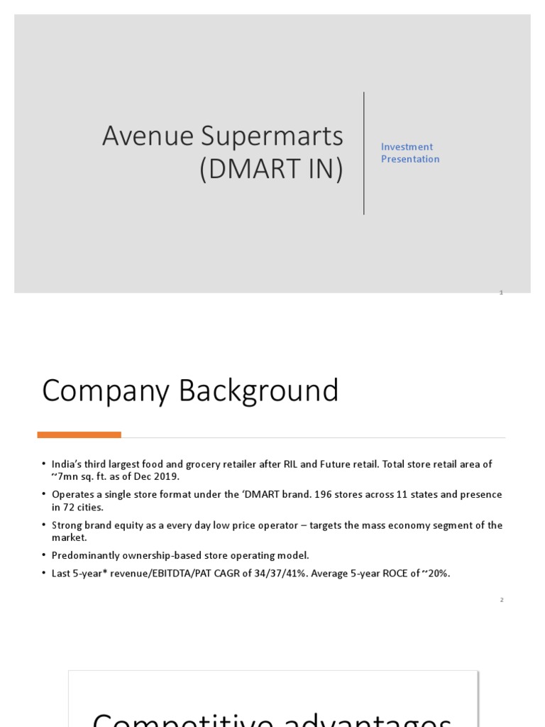 DMART Investment Thesis - RK | PDF | Retail | Walmart