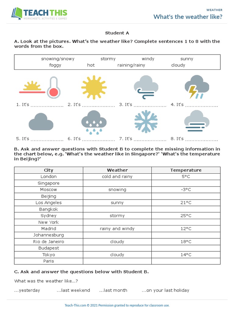Weather Vocabulary for Students | PDF | Physical Phenomena ...
