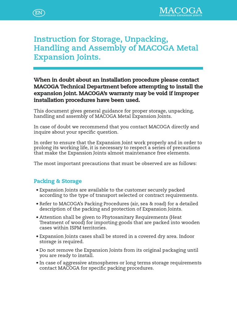 MACOGA Expansion Joints Installation Guide | PDF | Welding | Construction