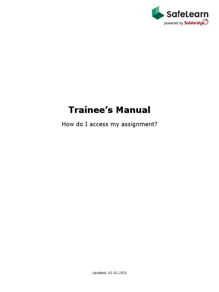 SafeLearn - Trainee S Manual | PDF | Computer Engineering | Computer ...